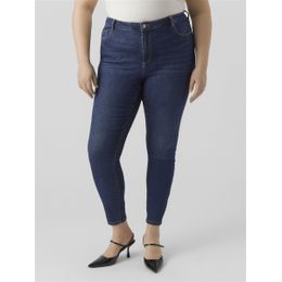 Vero Moda CURVE Damen Skinny-fit-Jeans "VMPHIA HR SKINNY J GU3113 CURVE NOOS", blau, Gr. 44, Denim/Jeans, Obermaterial: 64% Baumwolle, 31% Polyester,