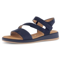 Gabor Damen Riemchensandale "RHODOS", Gr. 36, blau, Nubukleder, Schuhe, Sommerschuh, Sandalette, Keilabsatz, in Bequemweite G (weit)