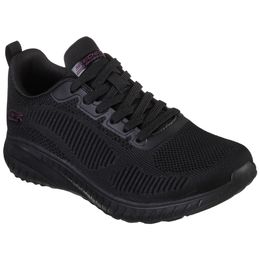 Skechers Damen Sneaker "BOBS SQUAD CHAOS - FACE OFF", Gr. 37, schwarz, Textil, Schuhe, Freizeitschuh, Halbschuh, Schnürschuh Maschinenwäsche, G-Weite