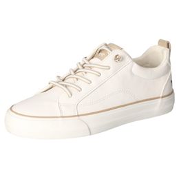 Mustang Shoes Damen Sneaker, Gr. 42, beige, Lederimitat, Schuhe, Freizeitschuh, Halbschuh, zum schlupfen mit Gummizug