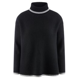 include - Rollkragen-Pullover, schwarz, Gr. 36 / S - Schurwolle