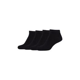Camano Damen Sneakersocken "Sneakersocken 4er Pack", Gr. 43, schwarz, 80% Viskose, 19% Polyamid, 1% Elasthan, uni, Socken