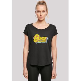 F4NT4STIC Damen T-Shirt "David Bowie Moonlight 90s Logo", schwarz, Gr. XS, Obermaterial: 100% Baumwolle, Shirts, Print