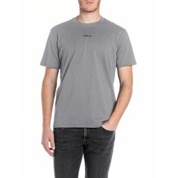 Replay Damen T-Shirt, grau, Gr. XL, Jersey, Obermaterial: 100% Baumwolle, Shirts