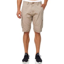 INDICODE Herren Cargoshorts "INMonroe", beige, Gr. S, unifarben, Web, Obermaterial: 100% Baumwolle, Hosen