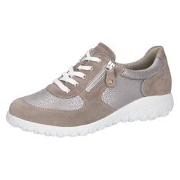 Waldläufer WALDLÄUFER Damen Schnürschuh "HAVY", Gr. 7,5, grau, Textil, Veloursleder, Schuhe, Sneaker, Halbschuh, Freizeitschuh in Komfortweite H (= sehr weit)