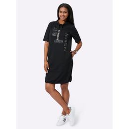 Inspirationen Damen Jerseykleid "Jersey-Kleid", schwarz, Gr. 38, unifarben, Jersey, 50% Modal, 44% Polyester, 6% Elasthan, Kleider