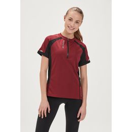 Endurance Damen Radtrikot "JAVA W Bike S/S Tee", rot, Gr. S, mehrfarbig, 100% Polyester, Trikots, mit reflektierenden Details