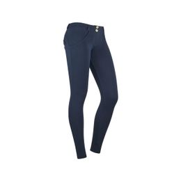 Freddy Damen Jeggings "WRUP2 SUPERSKINNY", blau, Gr. XL, unifarben, Jersey, Obermaterial: 81% Baumwolle, 19% Elasthan, Hosen, mit Lifting & Shaping