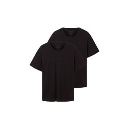 Tom Tailor Damen T-Shirt, schwarz, Gr. XL, Obermaterial: 100% Baumwolle, Shirts, mit V-Ausschnitt