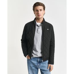 Gant Herren Steppjacke "QUILTED WINDCHEATER", schwarz, Gr. XXL, Rautenmuster, Web, Obermaterial: 100% Polyester, Jacken, mit Rautensteppung