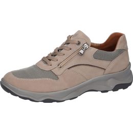 Waldl&auml;ufer WALDL&Auml;UFER Damen Sneaker "H-MAX", Gr. 8,5, beige, Nubukleder, Textil, kontrastfarbene Details, Schuhe, Schn&uuml;rschuh, Halbschuh mit zus&auml;tzlichem