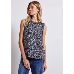 Street One Damen Tr&auml;gertop, blau, Gr. 38, bedruckt, Stoff, 95% Viskose, 5% Elasthan, Tops, aus softem Materialmix
