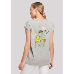 F4NT4STIC Damen T-Shirt "Bl&oacute;m Blumenstrauss", grau, Gr. XL, Obermaterial: 100% Baumwolle, Shirts, Print