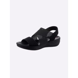 Jana Damen Sandale, Gr. 40, schwarz, Textil, Schuhe
