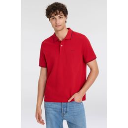 Gant Herren Poloshirt "TIPPING SS PIQUE POLO", rot, Gr. S, Jersey, Obermaterial: 100% Baumwolle, Shirts