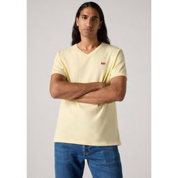 Levi's LEVI'S Herren V-Shirt "LE ORIGINAL HM VNECK", beige, Gr. S, unifarben, Jersey, Obermaterial: 100% Baumwolle, Shirts, mit Logostickerei