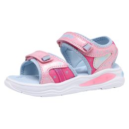 Kangaroos Kinder Sandale "K-SLS Penny", Gr. 30, pink, Synthetik, Textil, Schuhe, mit Blinkfunktion