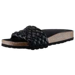 VERBENAS Damen Pantolette "RICA TRENZA SOFT", Gr. 42, schwarz, Lederimitat, unifarben, Schuhe, Sommerschuh, Schlappen, Strandschuh mit geflochtener