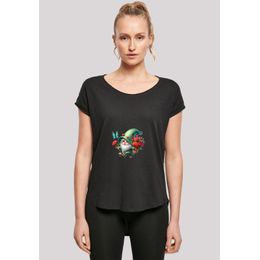 F4NT4STIC Damen T-Shirt "Gnom Frühling Blumen Schmetterling", schwarz, Gr. XS, Obermaterial: 100% Baumwolle, Shirts, Premium Qualität