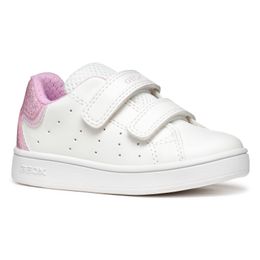 Geox M&auml;dchen Sneaker "B ECLYPER GIRL", Gr. 22, pink, Synthetik, Textil, Glitzer, Schuhe, Retro Sneaker, Klettschuh mit bunt glitzerndem Ferseneinsatz