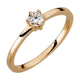 OROLINO Damen Fingerring "Gold 750 mit nat&uuml;rlichem Brillant 0,25ct.", 058 (18,5), 0,25 SI = kleine Einschl&uuml;sse, Gold, gelb, Gold, Fingerringe