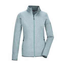 Killtec Damen Fleecejacke "KOW 111 WMN KNT FLC JCKT", blau, Gr. 38, Oberstoff: 100% Polyester, Jacken, Strickfleecejacke, Melange-Optik, Stretch,
