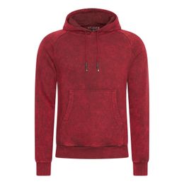 Rusty Neal Herren Kapuzensweatshirt, rot, Gr. M, unifarben, 100% Baumwolle, Sweatshirts, in verwaschenem Design
