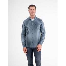 Lerros Herren Karohemd "Lerros Kariertes Herrenhemd mit Button-down-Kragen", blau, Gr. XL, 100% Baumwolle, Hemden