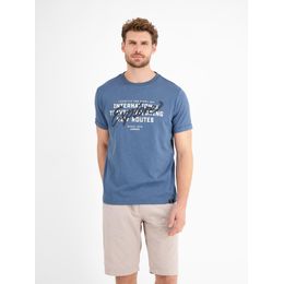 Lerros Damen T-Shirt "Lerros Herren Jersey T-Shirt mit Brustprint", blau, Gr. S, 100% Baumwolle, Shirts
