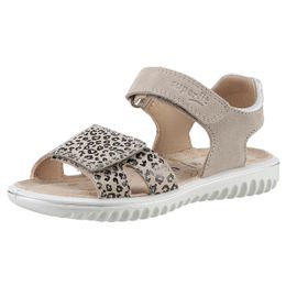 Superfit Kinder Sandale "SPARKLE WMS: mittel", Gr. 34, beige, Veloursleder, animal-print, metallic, Schuhe, Klett-Sandalette mit Leomuster,