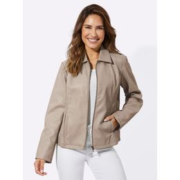 Classic Basics Damen Lederimitatjacke, beige, Gr. 40, unifarben, 100% Viskose, Jacken