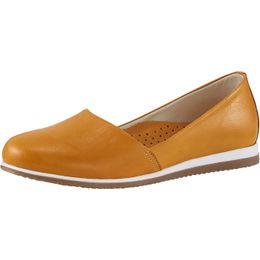 Heine Damen Slipper, Gr. 38, orange, Glattleder, Leder, Schuhe