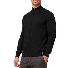 INDICODE Herren Strickjacke "INChancellor", schwarz, Gr. S, unifarben, Strick, Obermaterial: 80% Baumwolle, 20% Polyester, Strickjacken