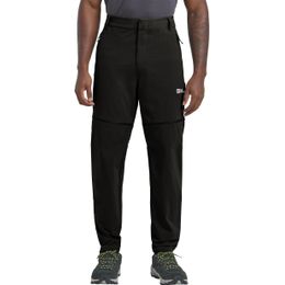 Jack Wolfskin Herren Zip-away-Hose "HIKEOUT ZIP AWAY PANTS M", schwarz, Gr. 58, Oberstoff: 86% POLYAMID, 14% ELASTHAN; Futter 1:00% POLYESTER, Hosen
