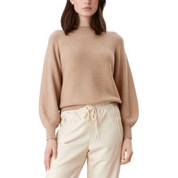 s.Oliver Damen Rundhalspullover, beige, Gr. 40, unifarben, Strick, Obermaterial: 60% Viskose, 20% Baumwolle, 20% Polyamid, Pullover, in
