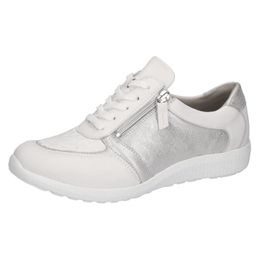 Waldläufer WALDLÄUFER Damen Schnürschuh "M-IRA", Gr. 3,5, silber, Nappaleder, Textil, Schuhe, Sneaker, Halbschuh, Komfortschuh in Extraweite M (=extraweit)