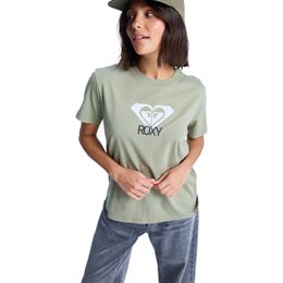T-Shirt Roxy "Ocean Road Art", Damen, Gr. S, oil grün, 100% Baumwolle, Shirts