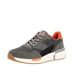Sneaker RIEKER SPORT, Damen, Gr. 46, grau, Lederimitat, Textil, Veloursleder, Schuhe Sneaker, Schn&uuml;rschuh, Halbschuh, Freizeitschuh mit Soft-Einlage