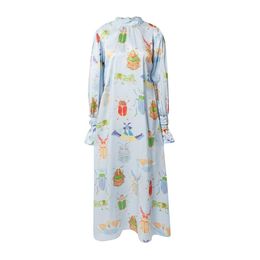 Helmstedt Kleid 'EMMA' Damen Größe 38 hellblau / gelb / hellgrün / orangerot Winterkleid
