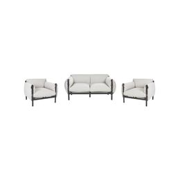 Beliani 3-tlg Sitzgruppe ESPERIA in Grau/Schwarz | Gr.: onesize