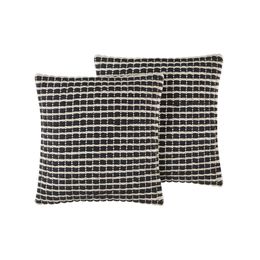 Beliani 2er-Set Dekokissen YONCALI in Schwarz/Weiß | Gr.: onesize