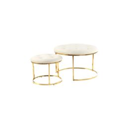 Kayoom Retro Hocker Becky 2erSet in elfenbein - gold | Gr.: onesize