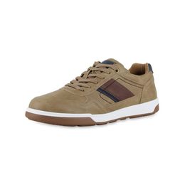 VAN HILL Sneaker low Derek in Khaki Dunkelblau | Gr.: 43
