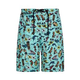 King Kerosin Badeshorts Hawaii in mint | Gr.: XXL