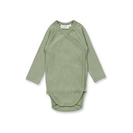 Sense Organics Bio Baby Wickel Langarmbody in Salbeigr&uuml;n, Modell YGON | Gr.: 62/68