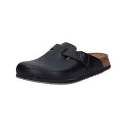Birkenstock Leder-Clogs "Boston" in Schwarz - Weite N | Gr.: 38