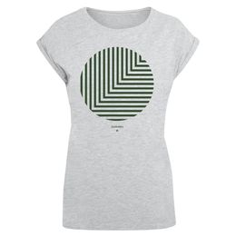 F4NT4STIC Extended Shoulder T-Shirt Geometrics Grün in grau meliert | Gr.: XL
