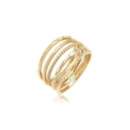 Elli Ring 925 Sterling Silber Geo, Ring Set in Gold | Gr.: 66