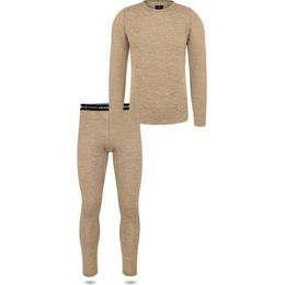 Normani Outdoor Sports Herren Merino Unterw&auml;sche-Set Melbourne/Sydney in Beige | Gr.: M